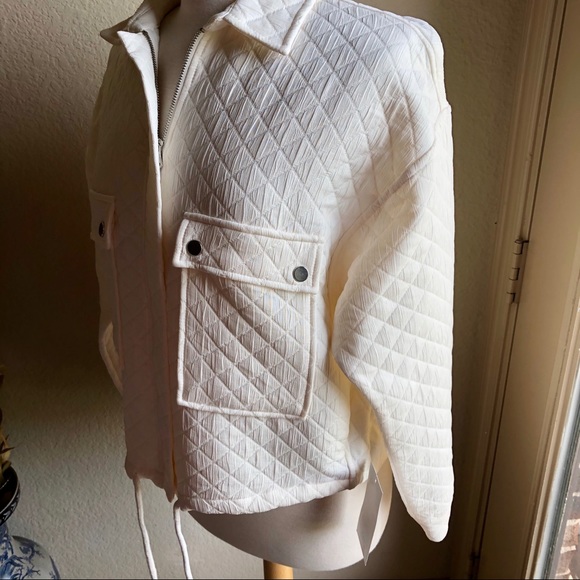 Zara | Jackets & Coats | Zara Cream Color Quilted Jacket | Poshmark